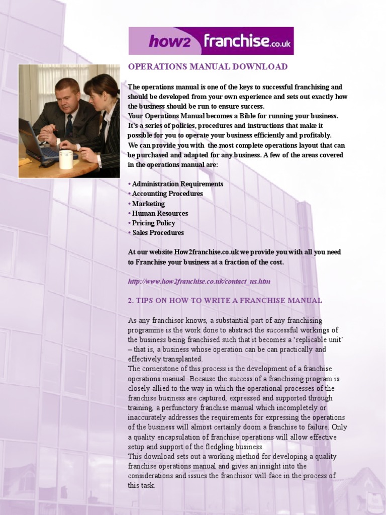 Operations Manual Download: 2. Tips On How To Write A Franchise Manual ...