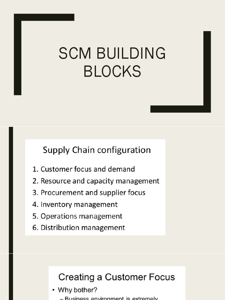 SCM Building Blocks | PDF | Supply Chain | Procurement