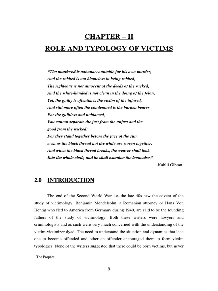 Understanding Victim Typologies in Victimology | PDF | Victimology ...