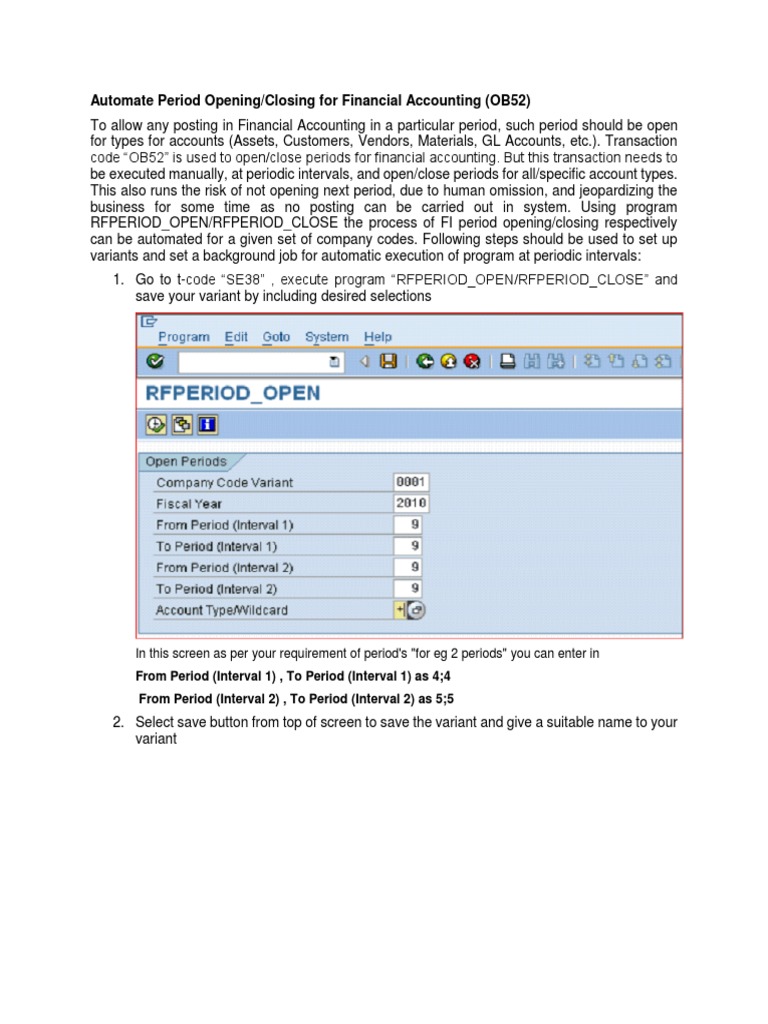 Automate FI Period Management OB52 | PDF | Computing | Business