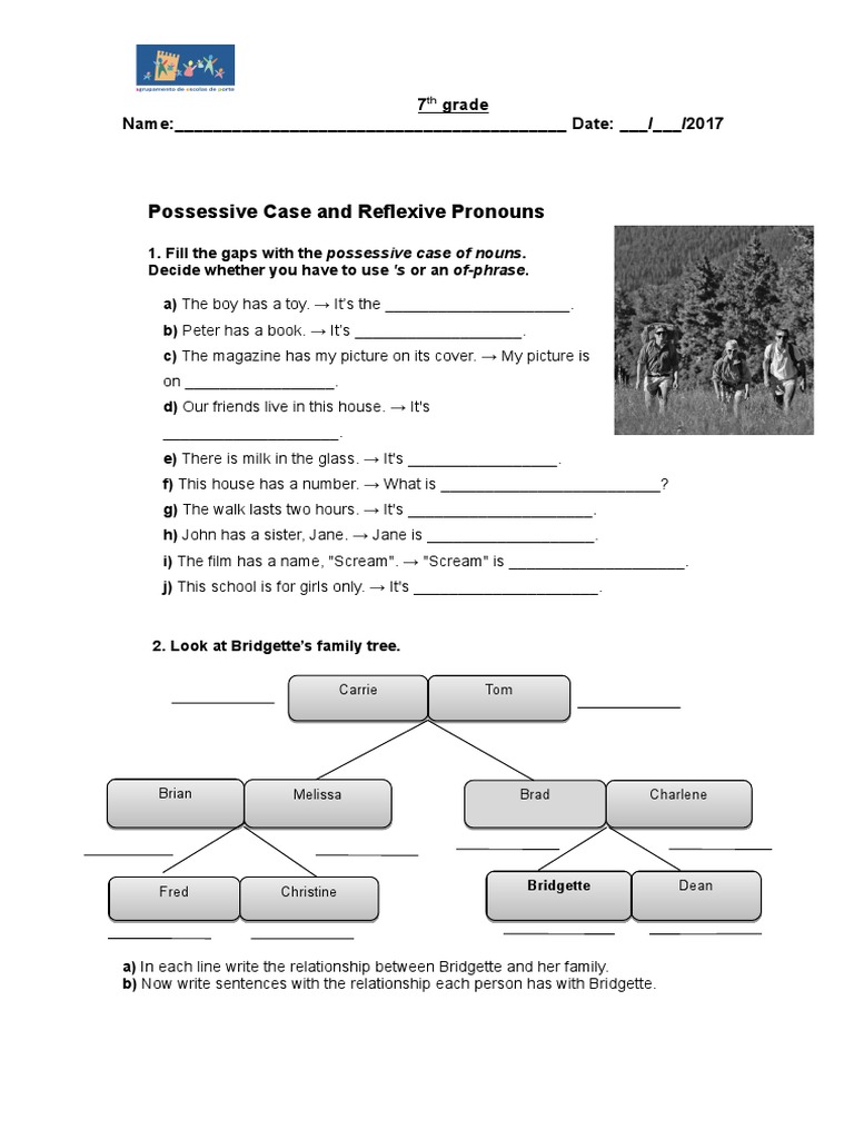 Worksheet Possessive Case Family Tree | PDF | Linguistic Morphology ...