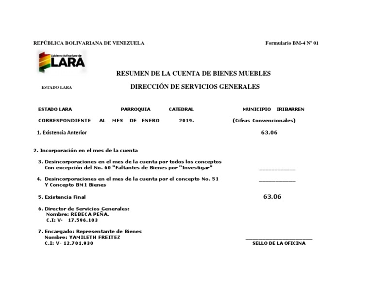 Formulario BM 4 2019 | PDF