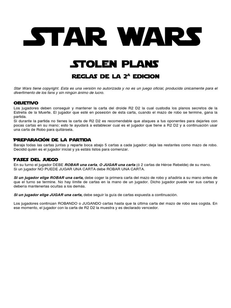 Star Wars 2nd Edition Rules v2 SPANISH | PDF | Ocio | Deportes