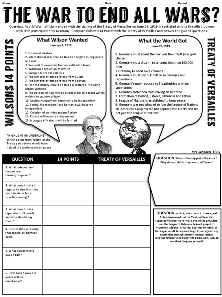 Wilsons 14 Pointsandtreatyofversaillescomparison | PDF | League Of ...