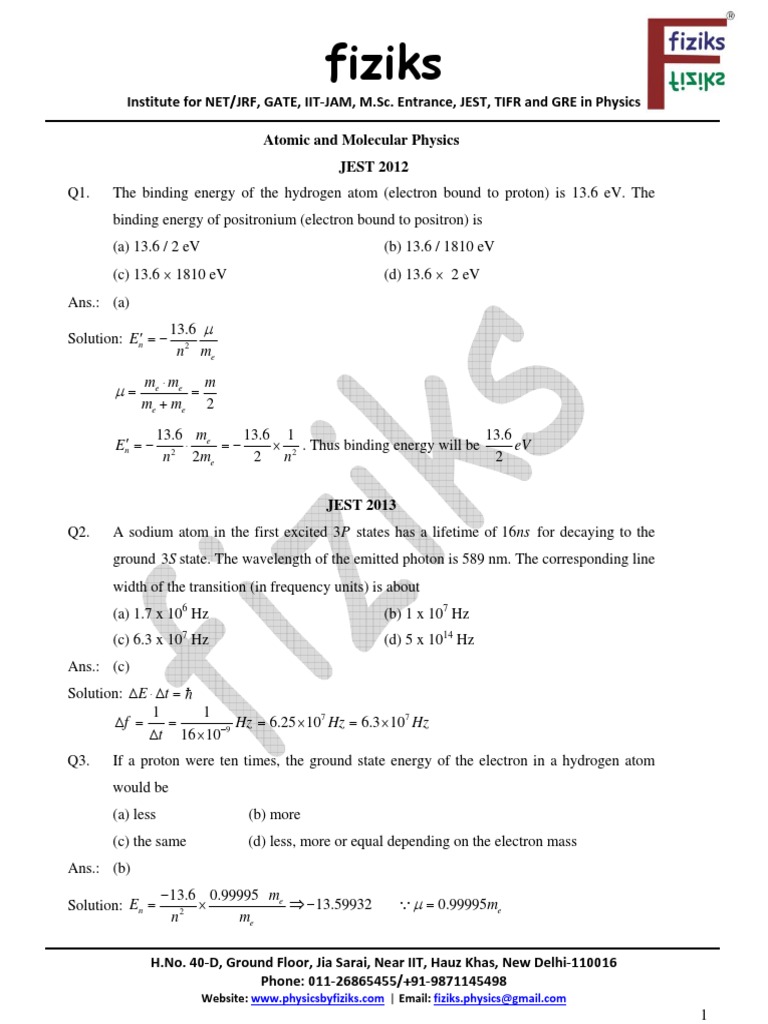 Physics Exam Prep Guide | PDF | Electronvolt | Electron