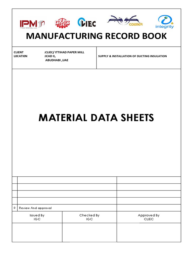 Material Data Sheets PDF | PDF