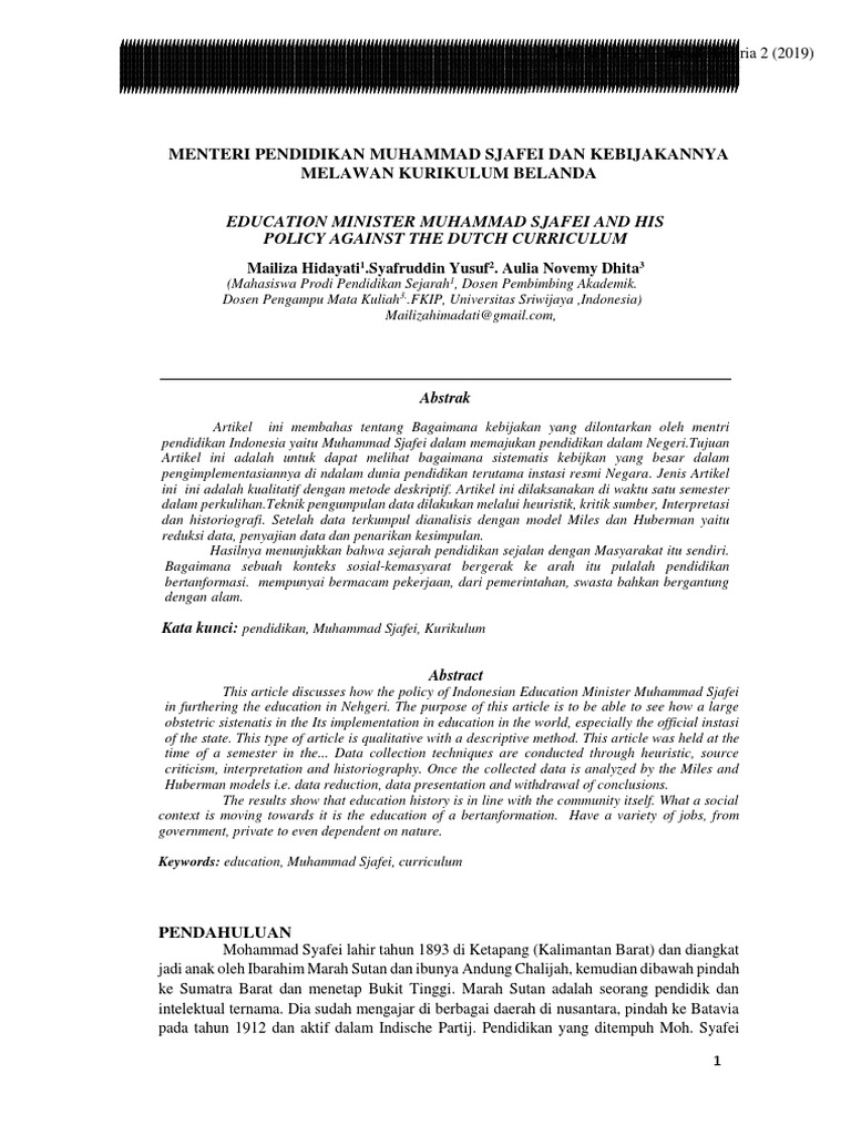 Menteri Pendidikan Muhammad Sjafei Dan Kebijakannya Melawan Kurikulum ...