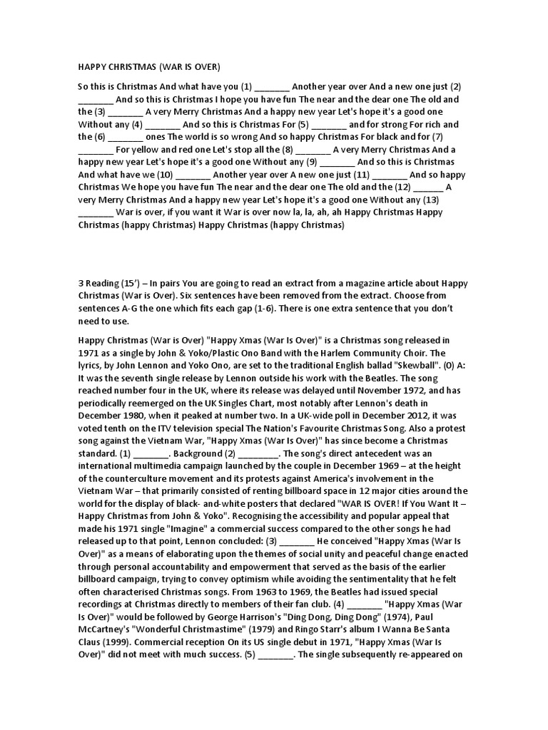 "Happy Xmas" Song History & Impact | PDF | English Musicians | Apple Corps
