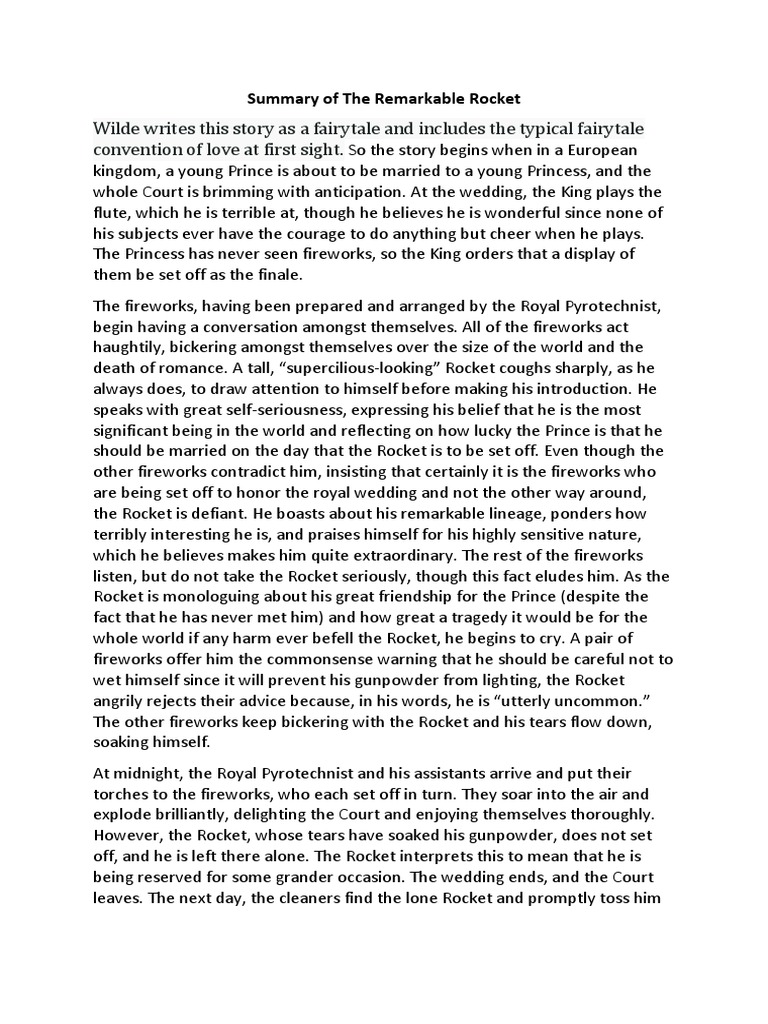 Summary of The Remarkable Rocket | PDF