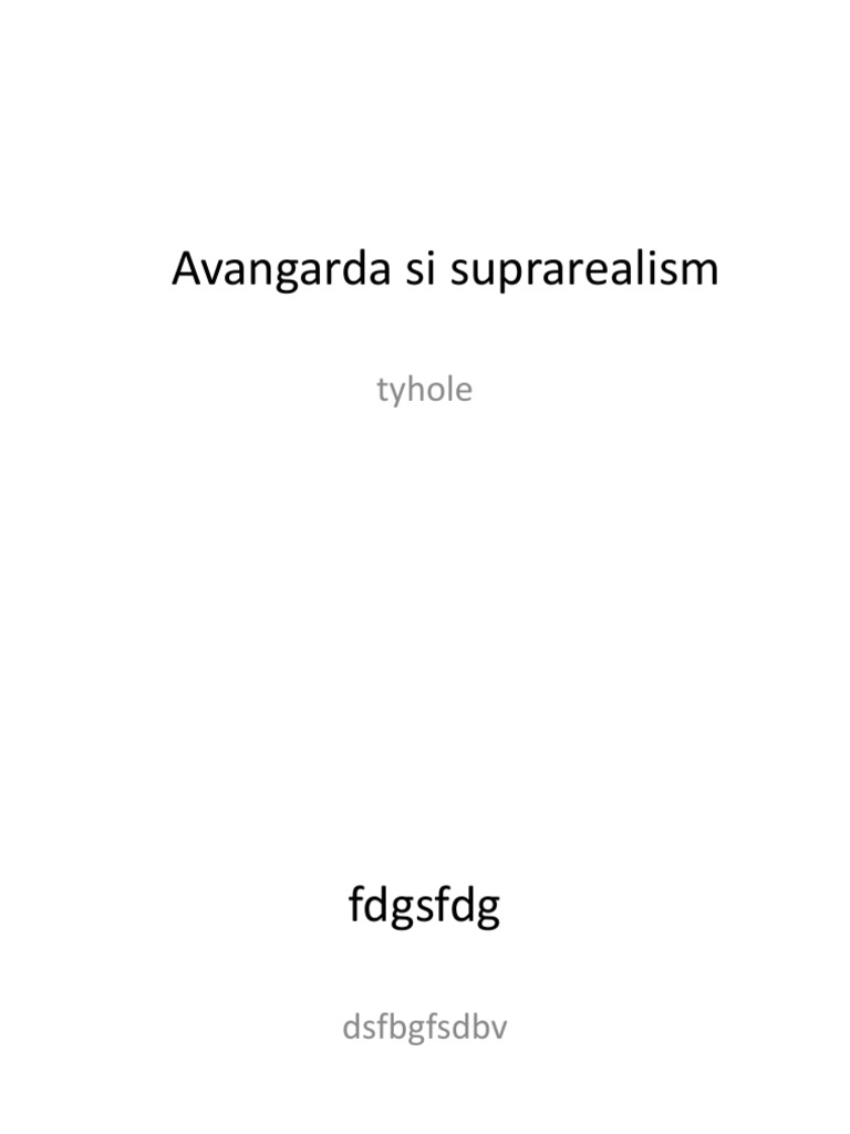 Avangarda Si Suprarealism | PDF