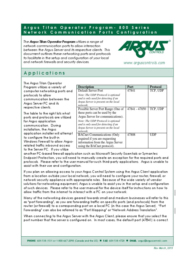 Argus Titan - Port Forwarding Configuration - 800 Series PDF | PDF ...