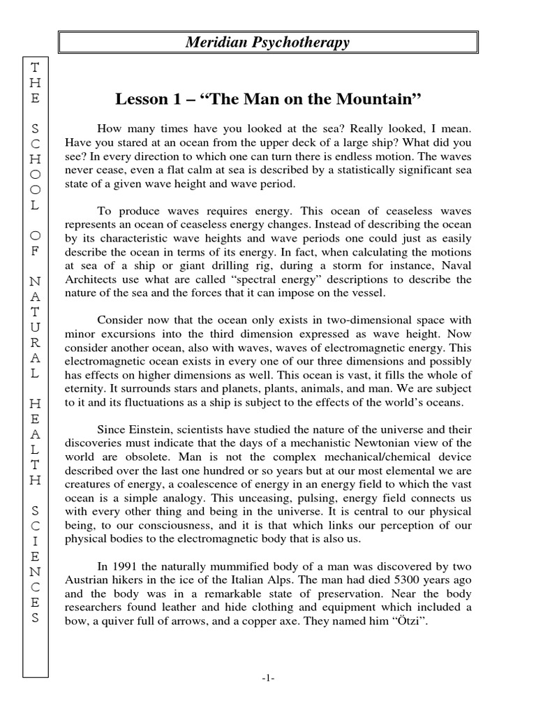 Meridian Psychotherapy L 01 | PDF | Acupuncture | Traditional Chinese ...