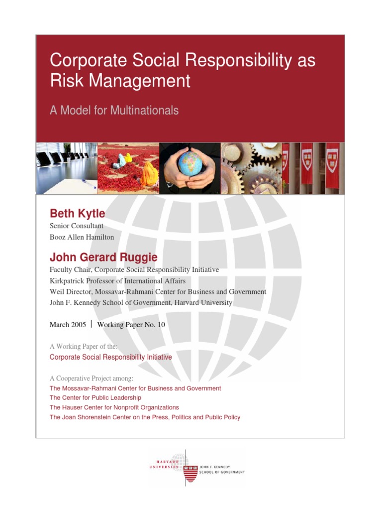 Corporate Social Responsibility As Risk Management A Model For ...