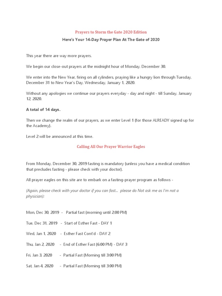 2020 Prayer Points | PDF | Repentance | Jesus