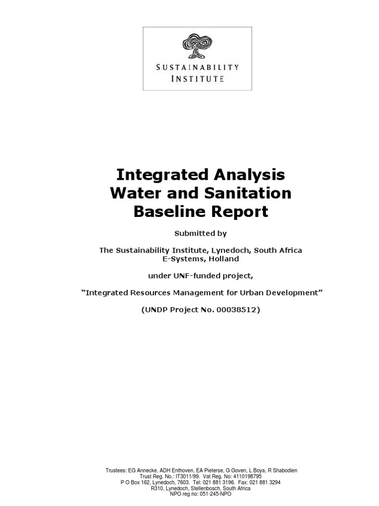 Water and Sanitation Baseline Report | PDF | Water Resources | Sewage ...