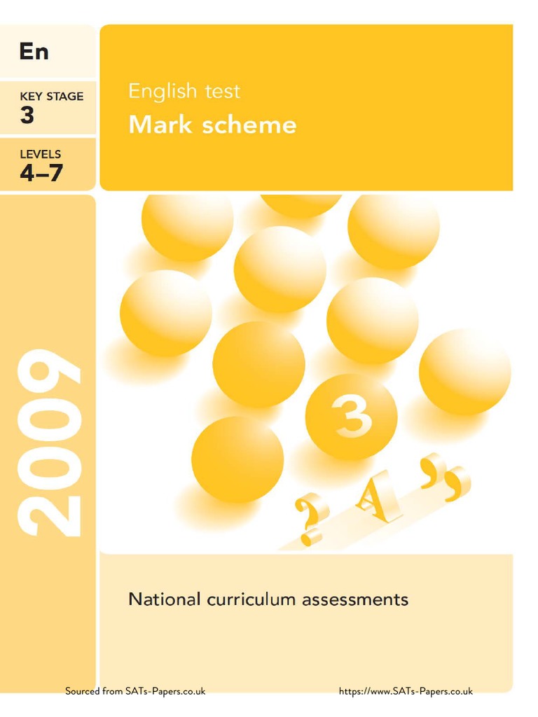 ks3 English 2009 Marking Scheme | PDF