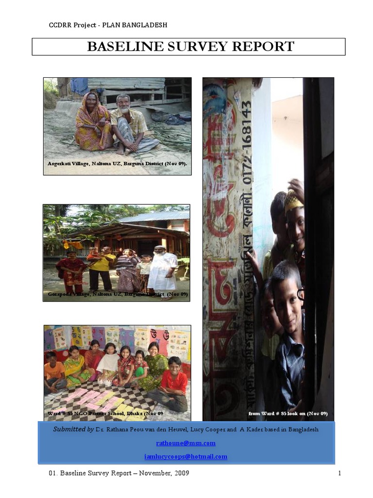 Baseline Survey Report - CCDRR - PLAN PDF | PDF | Disaster Risk ...