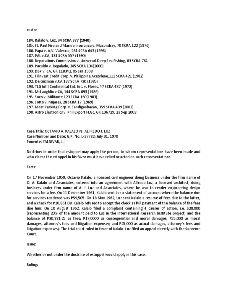 Oblicon Cases Set 1 | PDF | Estoppel | Legal Procedure