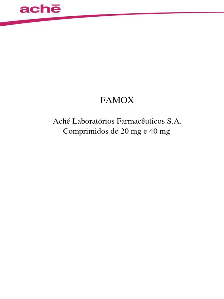Famox | PDF | Farmacêutico | Doença do refluxo gastroesofágico