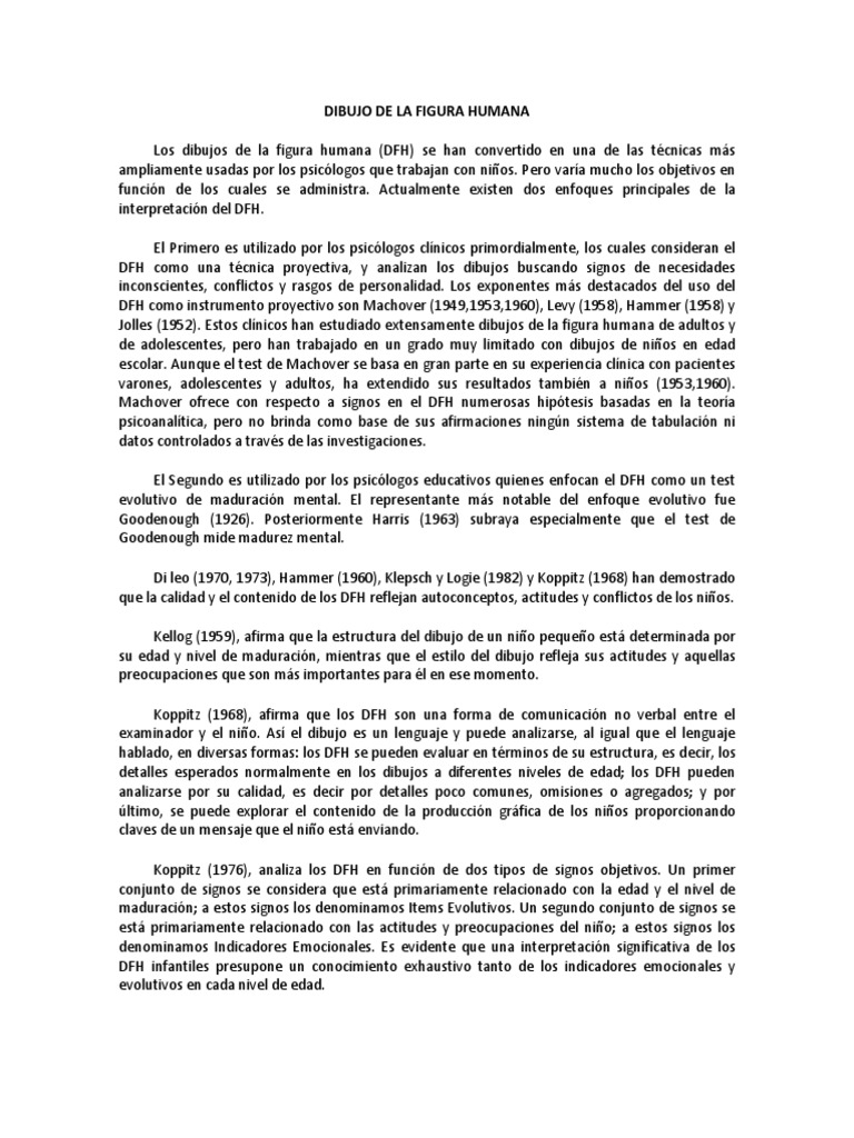 Manual Figura Humana Pdf Cociente De Inteligencia Dibujo