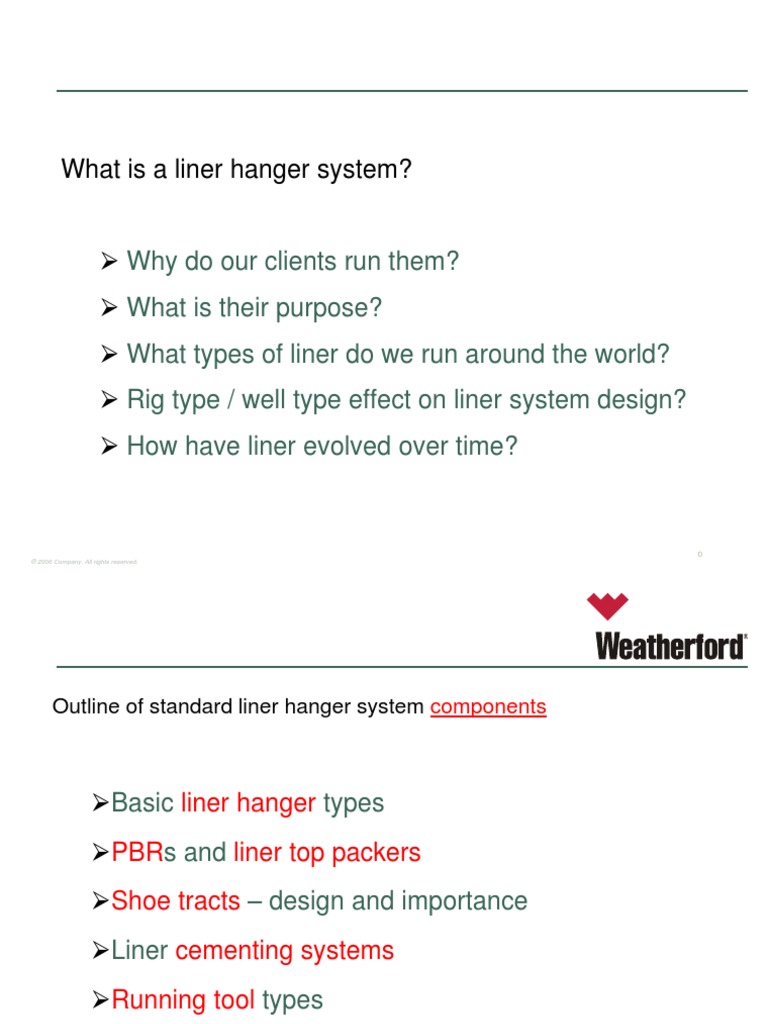 Liner Hanger Training #1 - Casing Design & Liner Types | PDF | Casing ...