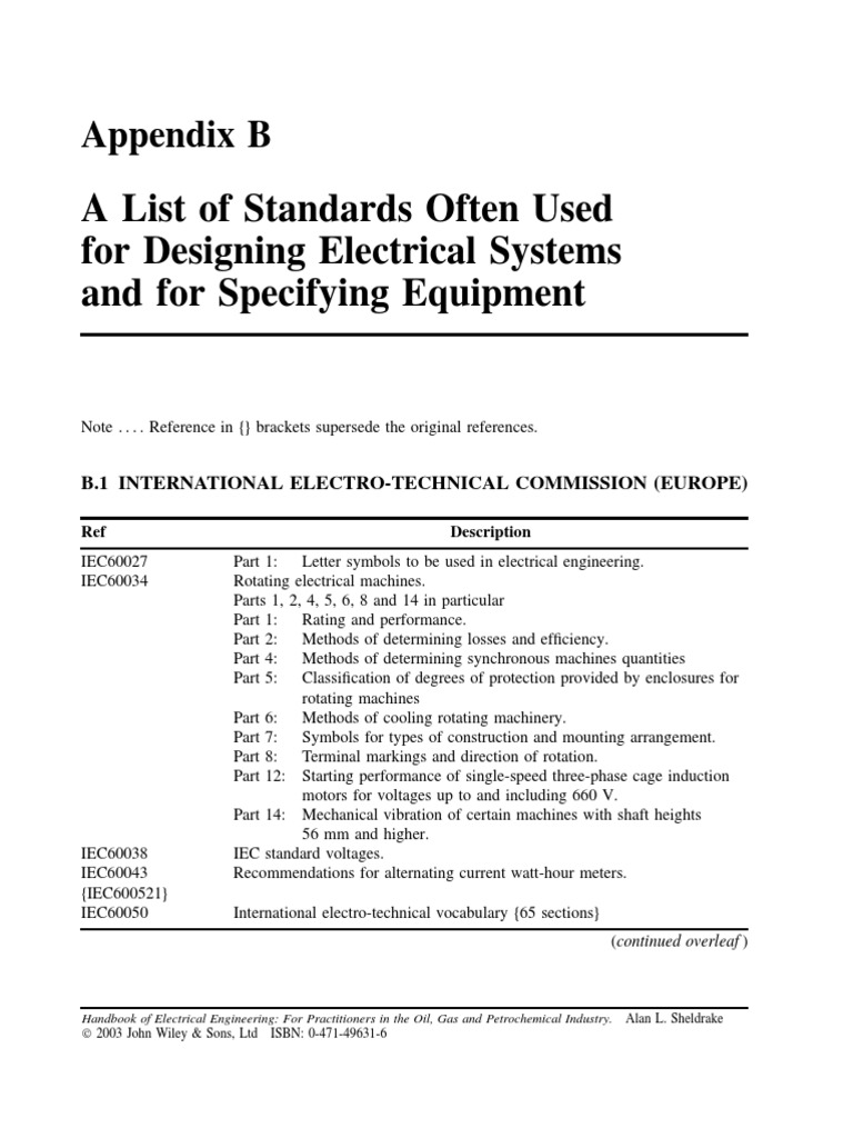 List of Standards For Elecrical Equipment - App2 PDF | PDF | Insulator ...
