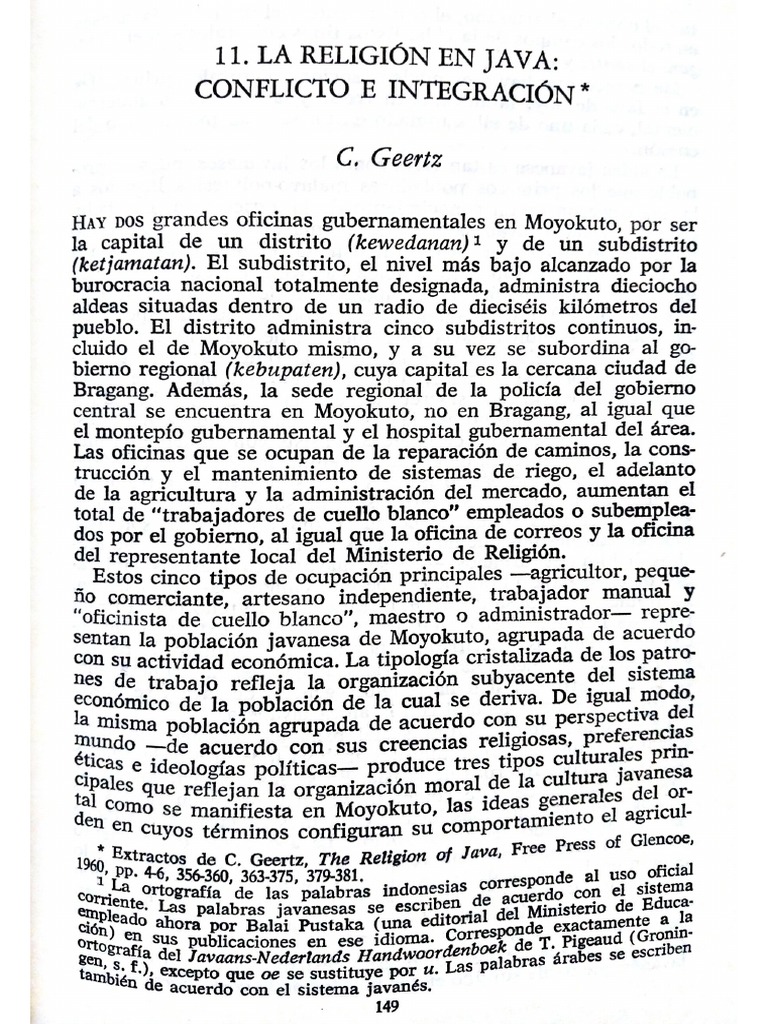 Geertz, Clifford - La Religión en Java | PDF
