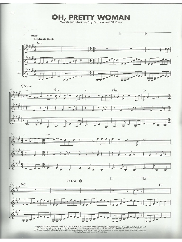 Pretty Woman Guitar Ensemble PDF | PDF