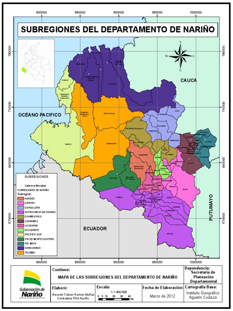 Mapa de Las Subregiones Del Departamento de Nariño | PDF | Naturaleza