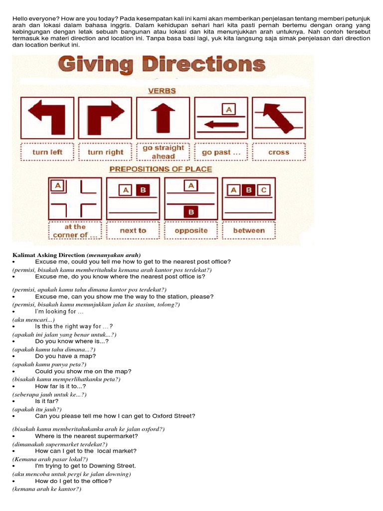 Materi 'Direction and Location | PDF