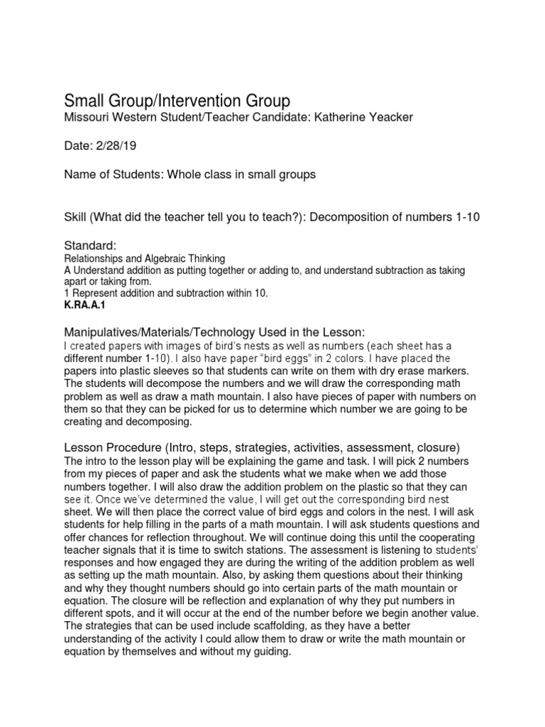 Bird Nest Math | Download Free PDF | Understanding | Behavior Modification