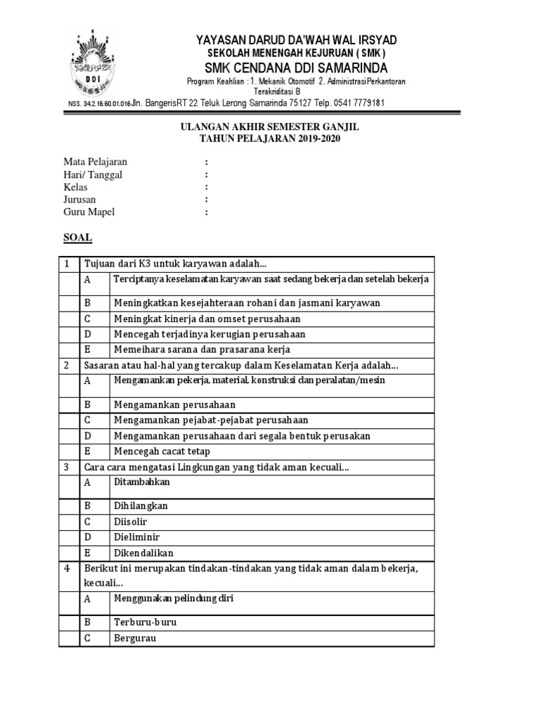 Soal Pdo Ujian Semester | PDF