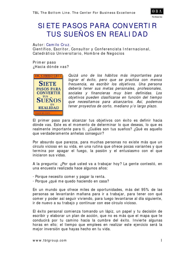 7 Pasos para Convertir Tus Sueños | PDF | Hora | Mente
