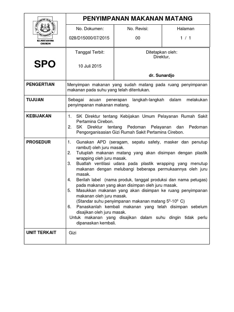 028 Penyimpanan Makanan Matang | PDF
