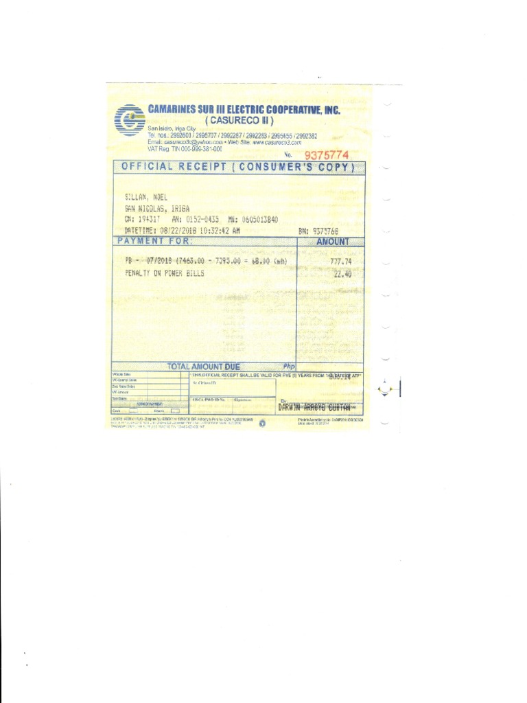 Electric Water Bill PDF | PDF