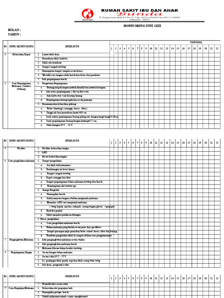 Form Monitoring Gizi | PDF