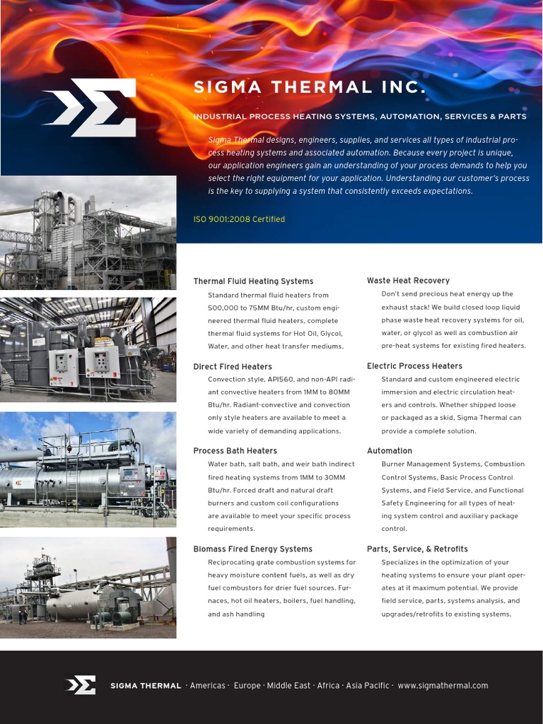 Sigma Thermal Products Overview | PDF | Furnace | Boiler