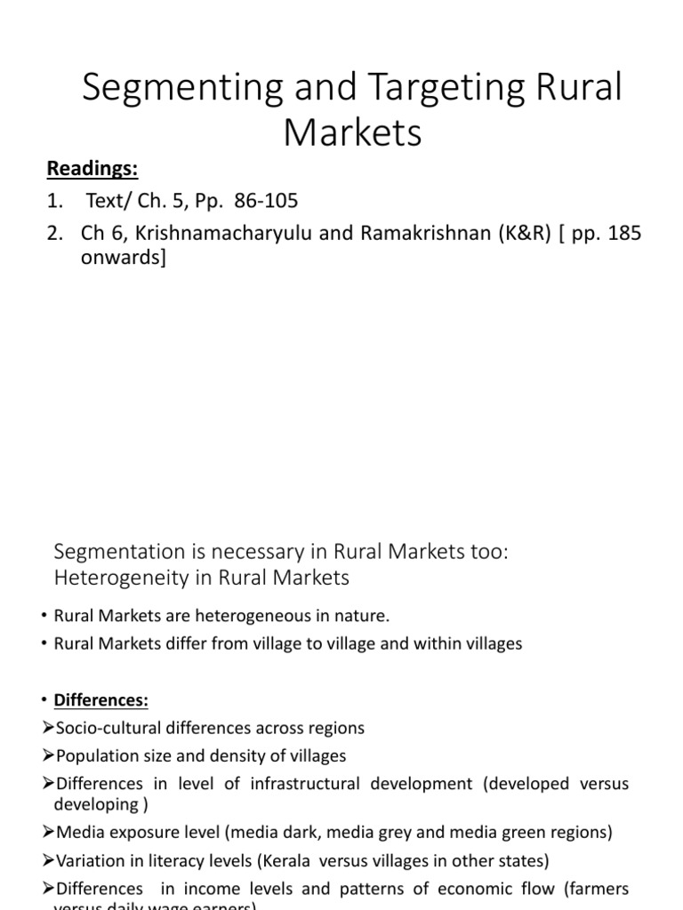 Session 5 - Session - STP in Rural Markets | PDF | Market Segmentation ...