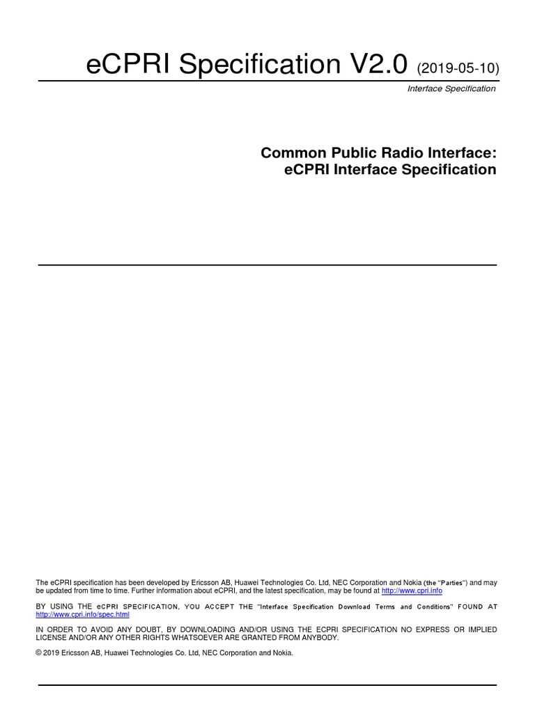 Ecpri Specification PDF | PDF | Internet Protocols | Computer Network