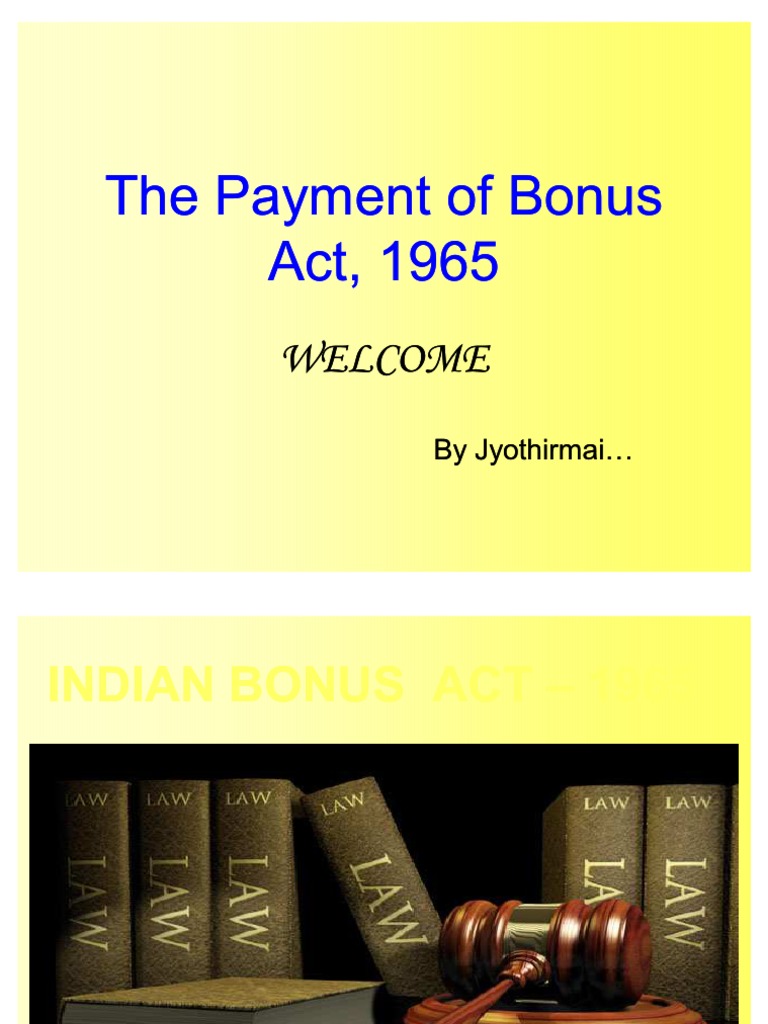 Payment of Bonus Act-1965 | PDF | Employment | Banks