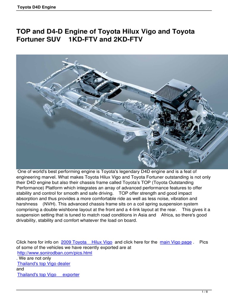 Toyota D4D Engine Overview and Specs | PDF | Diesel Engine | Internal ...