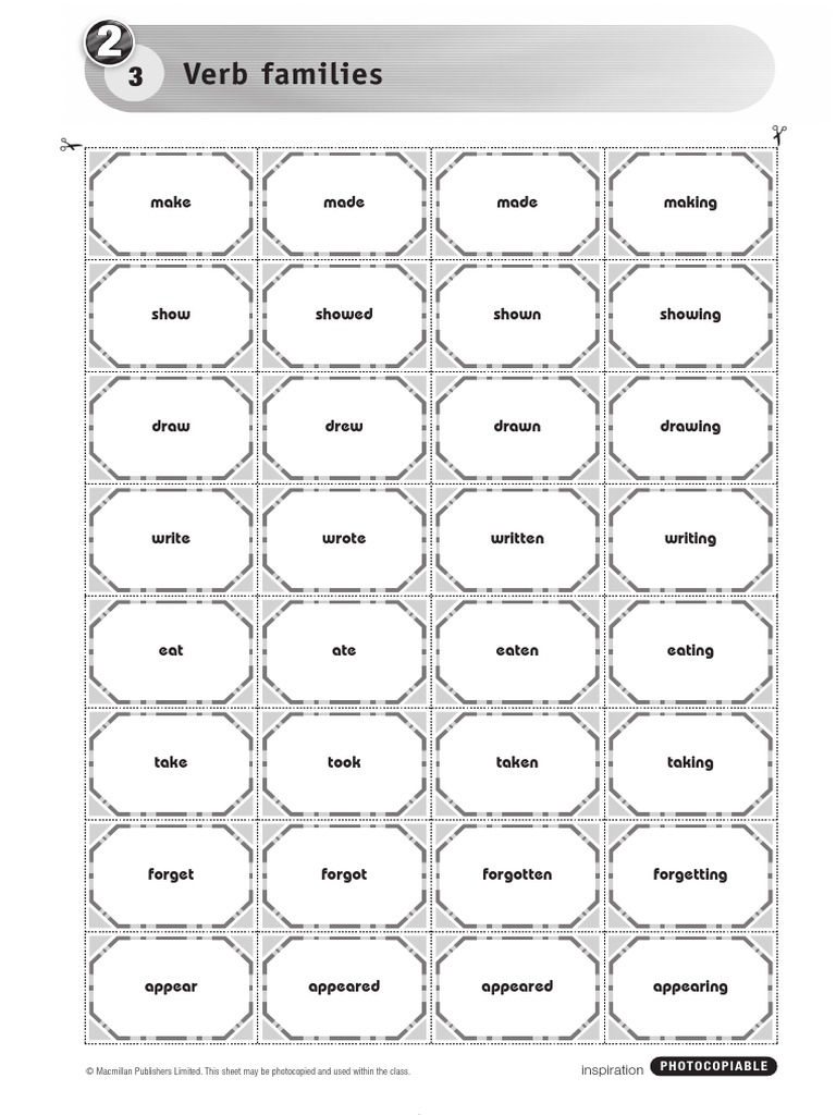23 Verb Families PDF | PDF | Verb | Morphology