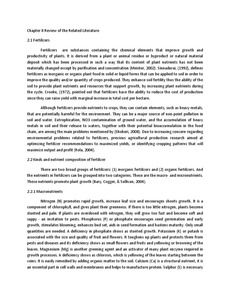 Review of The Related Literature For Experimental Research Capstone ...