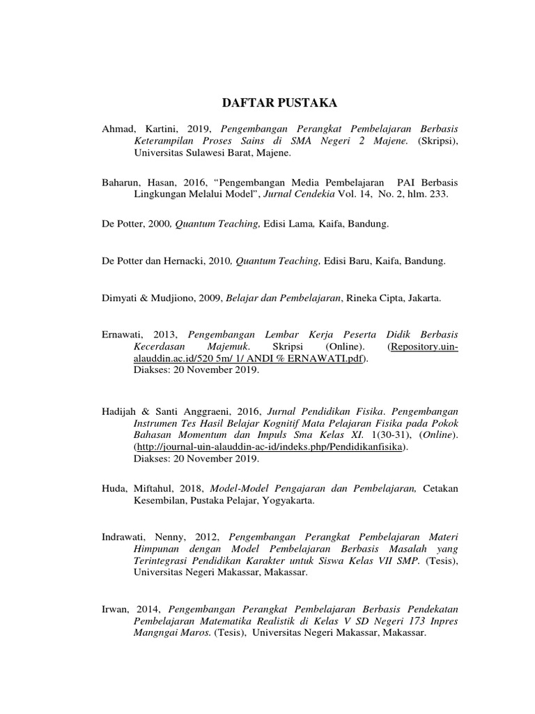 Daftar Pustaka Proposal Penelitian | PDF