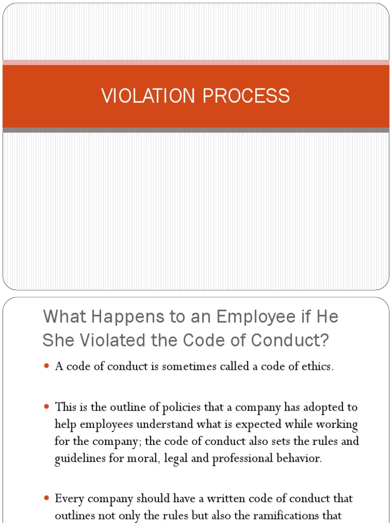 Violation Process | PDF | Complaint | Employment