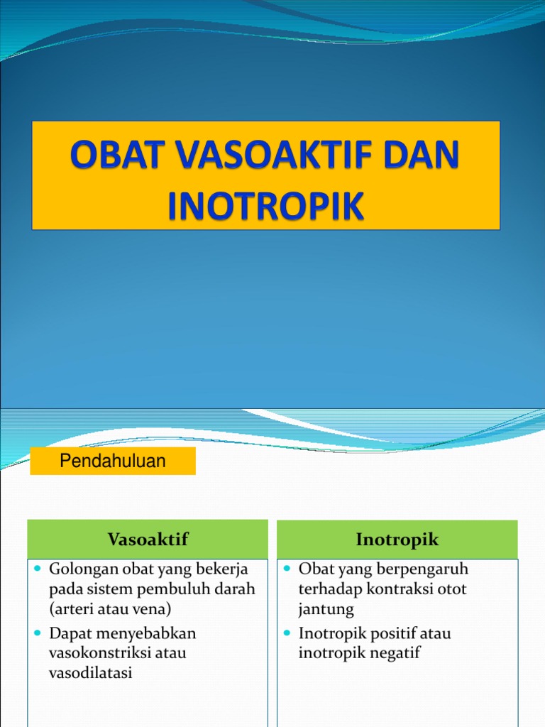 Obat Vasoaktif Dan Intropik | PDF | Kesehatan Holistik | Sains & Matematika