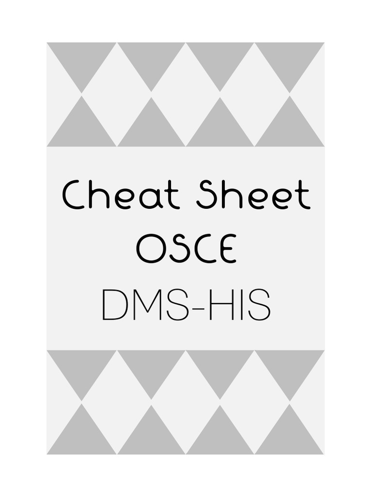 Cheat Sheet OSCE DMS-HIS | PDF