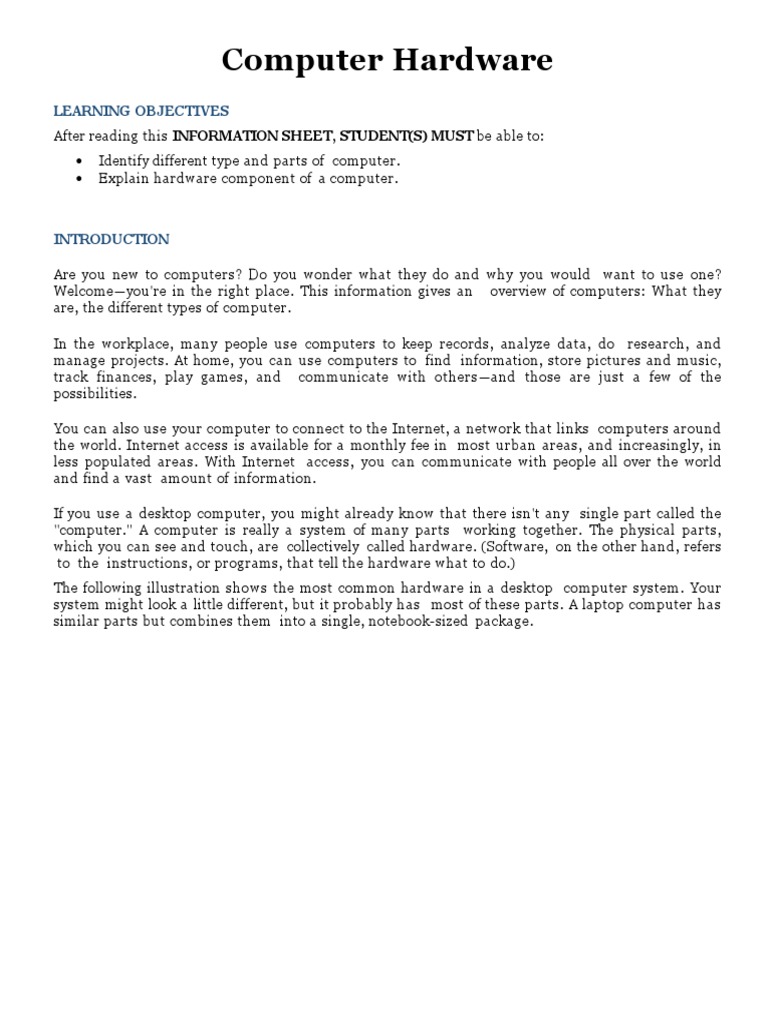 An Introduction to Computer Hardware: Understanding the Core Components ...