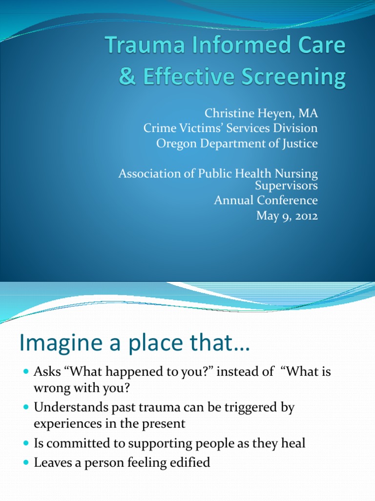 Trauma Informed Care | PDF | Psychological Trauma | Posttraumatic ...