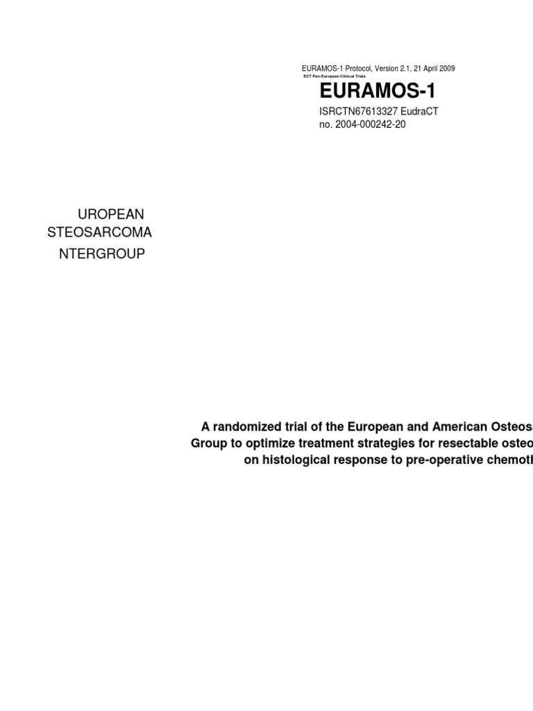 EURAMOS 1 Protocol v2-1 2009 04 21 1 | PDF | Sarcoma | Chemotherapy